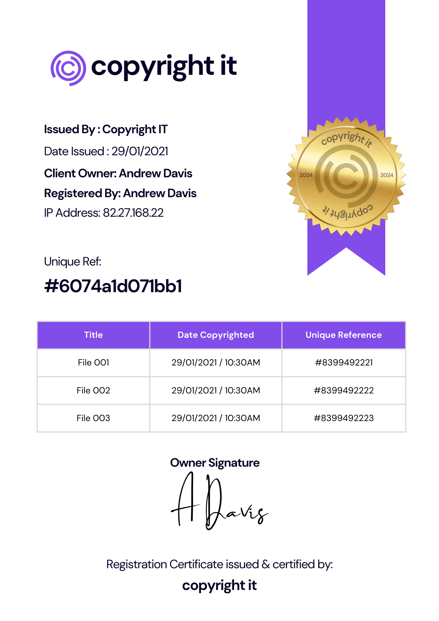 copyright it — Immutable Proof for Your Creative Assets